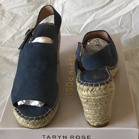 Taryn Rose | Shoes | Blue Suede Taryn Rose Wedge | Poshmark